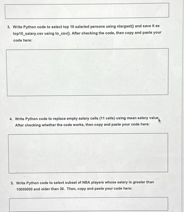 8. Write Python code to draw a scatter diagram | Chegg.com