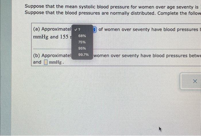 Solved Suppose that the mean systolic blood pressure for | Chegg.com