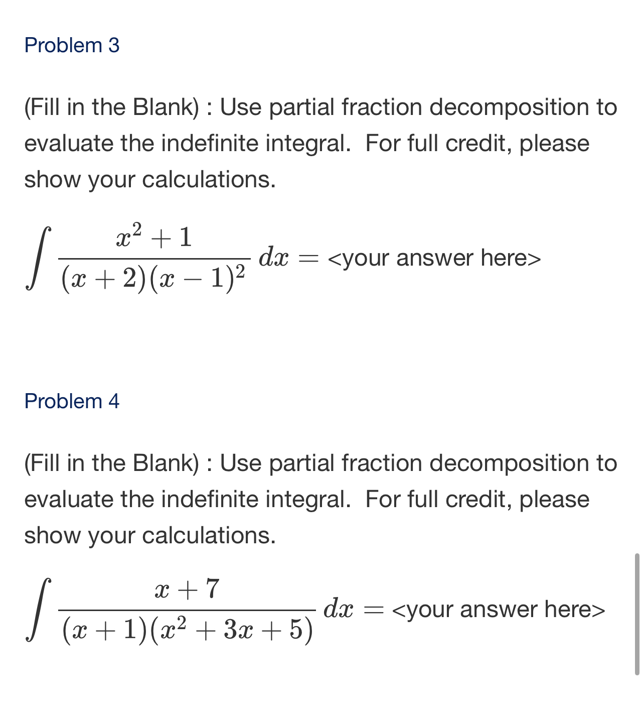 Solved Please answer both questions with all work shown | Chegg.com