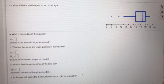 Solved Consider the horizontal box plot shown to the righ X | Chegg.com