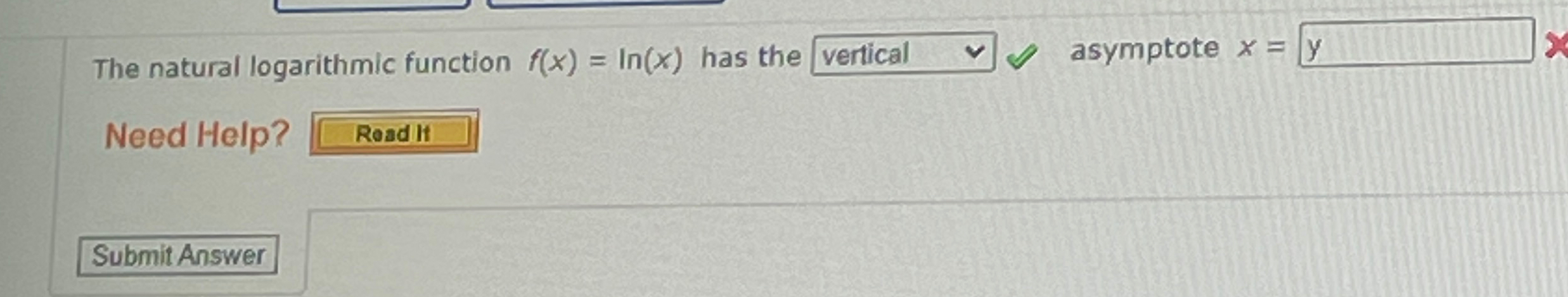 Solved The natural logarithmic function f(x)=ln(x) ﻿has the | Chegg.com