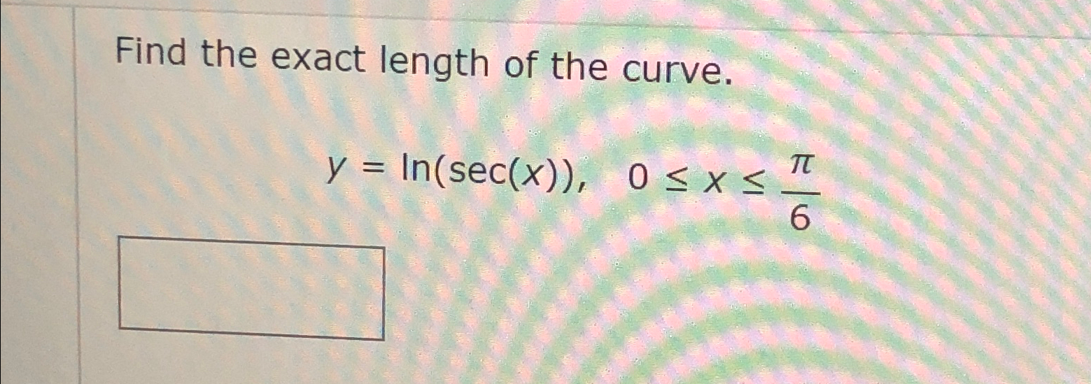 Solved Find the exact length of the | Chegg.com