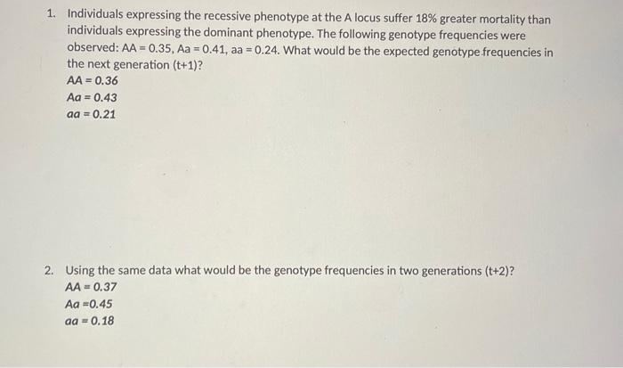 Solved the answers are in bold; please help me work the | Chegg.com