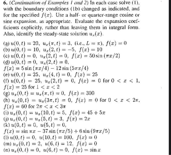 Solved 6. (Continuation of Examples I and 2) In each case | Chegg.com