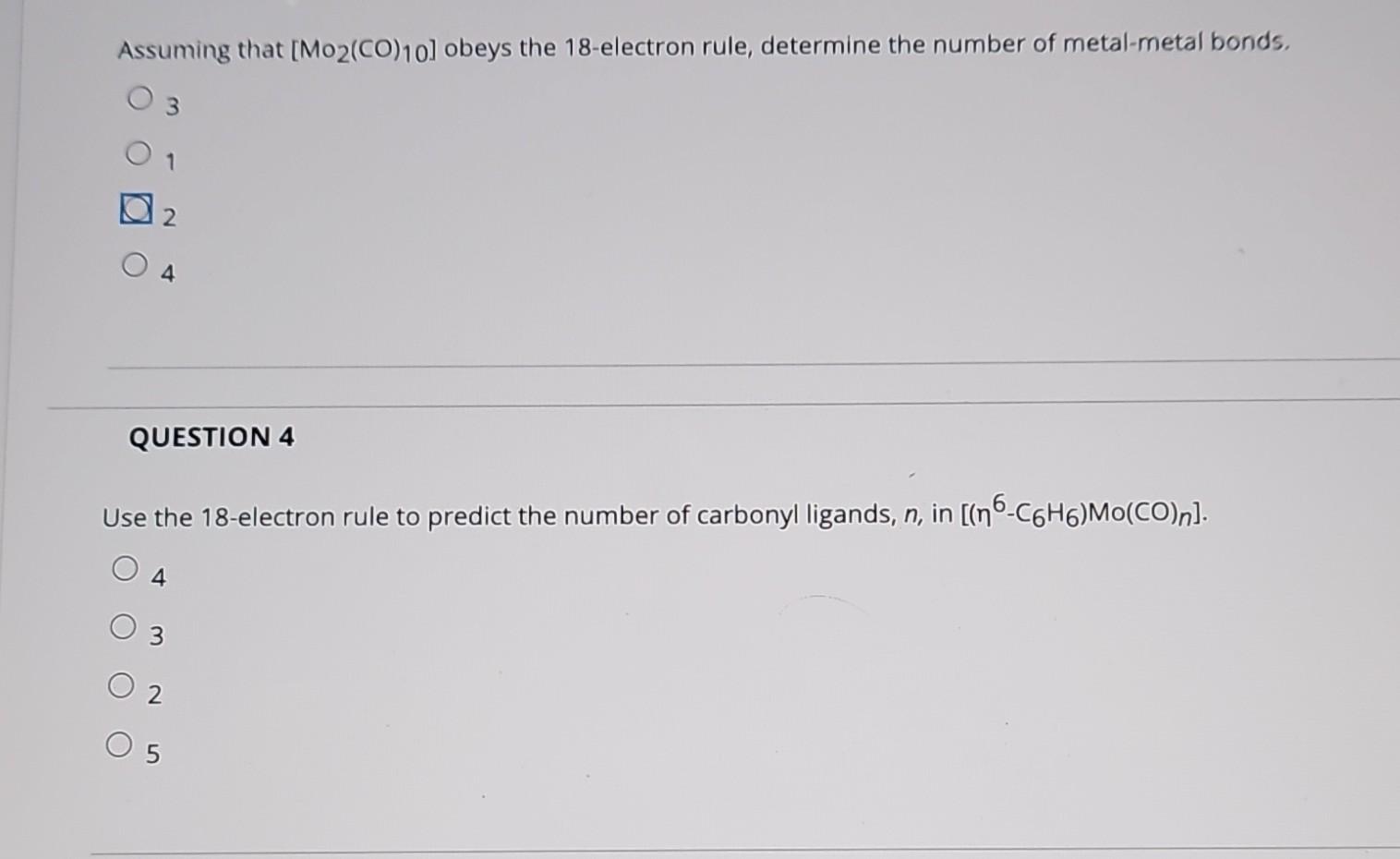Solved Assuming that [Mo2(CO)10] obeys the 18 -electron | Chegg.com