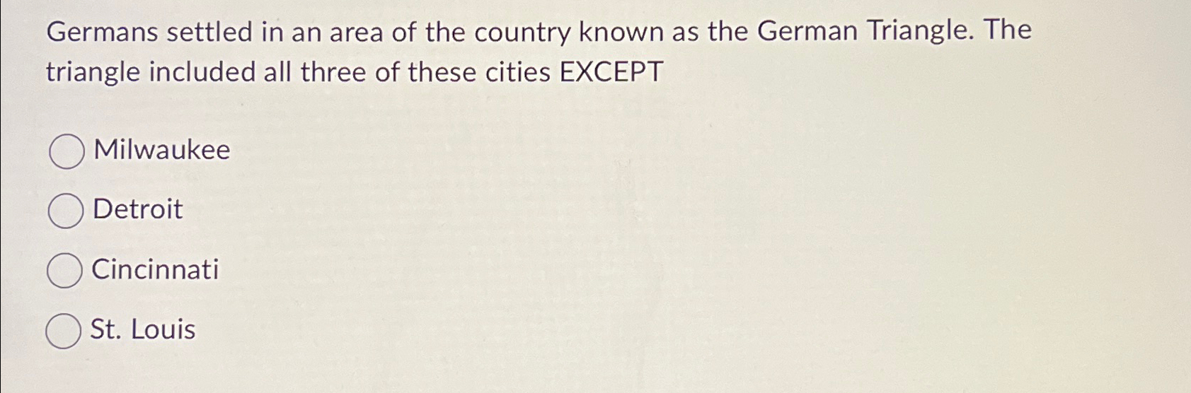 Solved Germans settled in an area of the country known as | Chegg.com