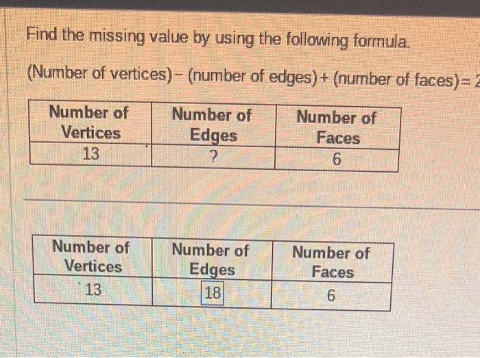 Solved Find the missing value by using the following | Chegg.com