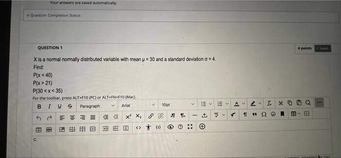 Solved X is a normal normally distributed variable with mean | Chegg.com