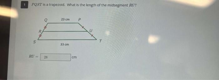 Solved PQST is a trapezoid. What is the length of the | Chegg.com