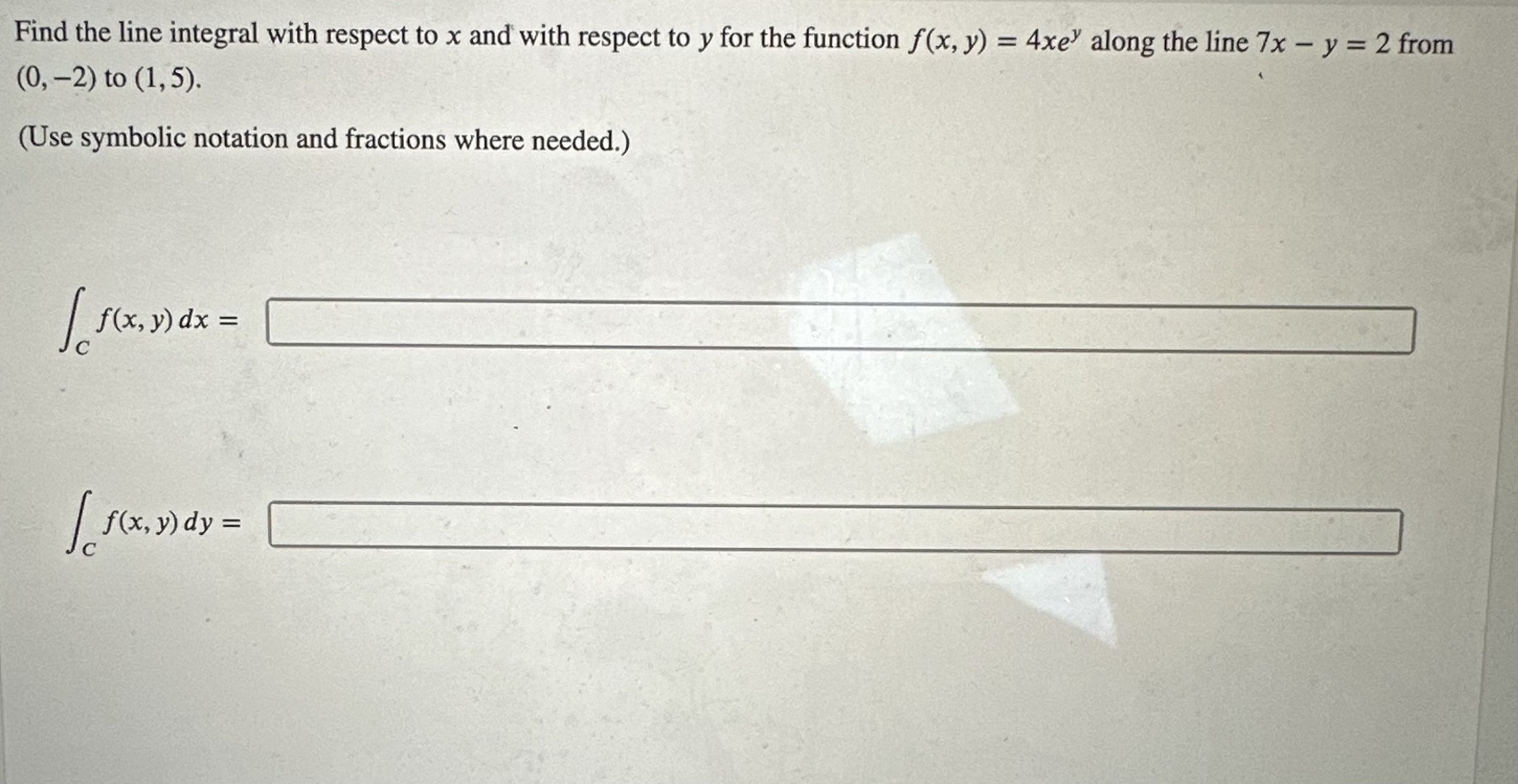 Solved Find the line integral with respect to x ﻿and with | Chegg.com