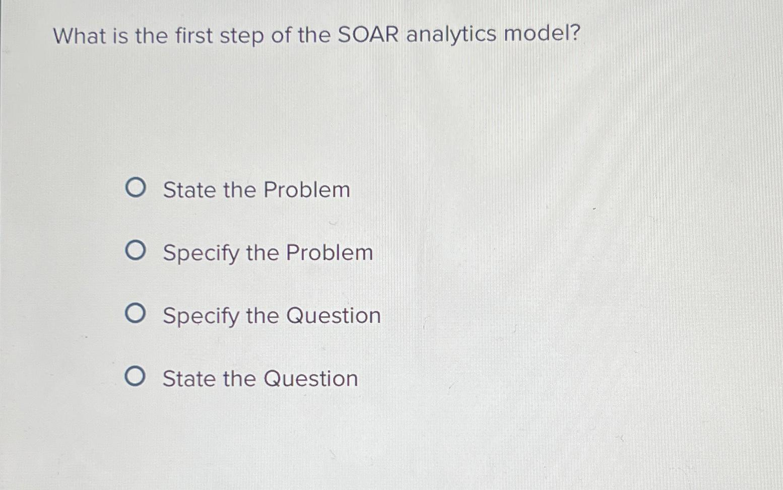 Solved What is the first step of the SOAR analytics | Chegg.com