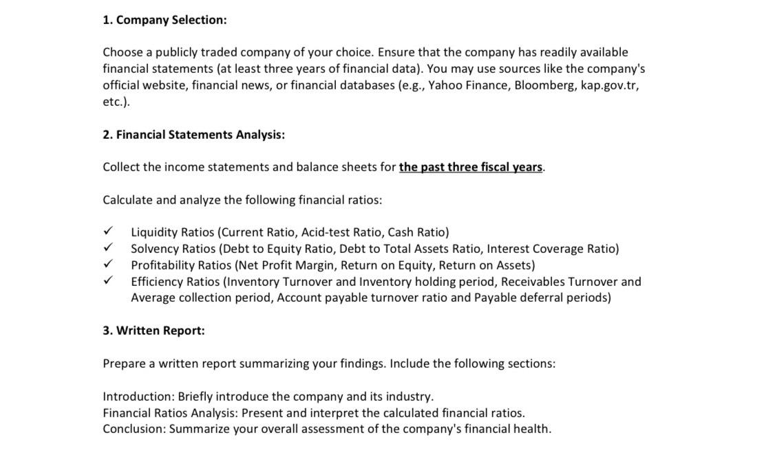 Solved Company Selection:Choose a publicly traded company of | Chegg.com