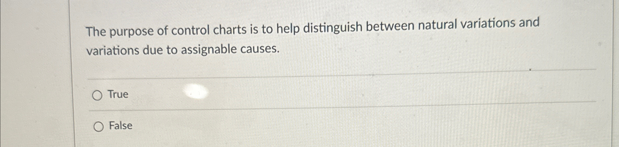 Solved The purpose of control charts is to help distinguish | Chegg.com