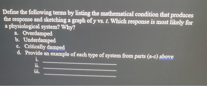 Solved Define the following terms by listing the | Chegg.com
