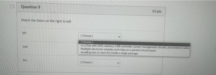 Solved Match the items on the right to left Sip Ichoose 50B | Chegg.com