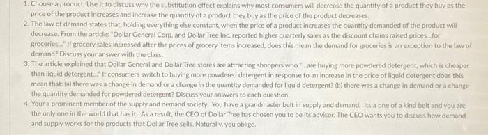 Solved price of the product increases and increase the | Chegg.com