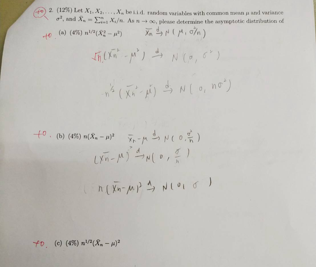 Solved (P0) 2. (12%) ﻿Let x1,x2,dots,xn ﻿be i.i.d. ﻿random | Chegg.com