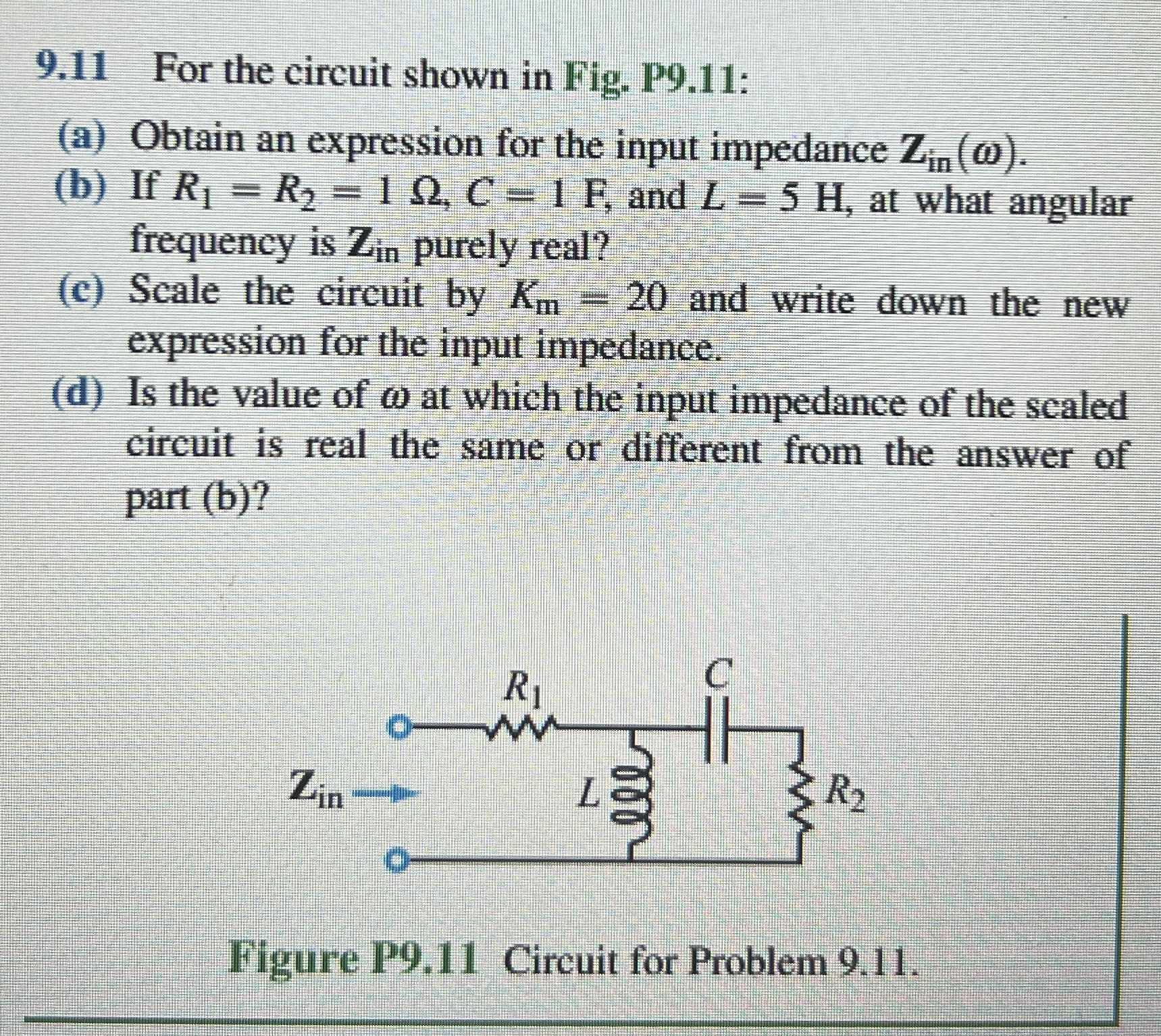 Solved 9.11 ﻿For the circuit shown in Fig. P9.11:(a) ﻿Obtain | Chegg.com