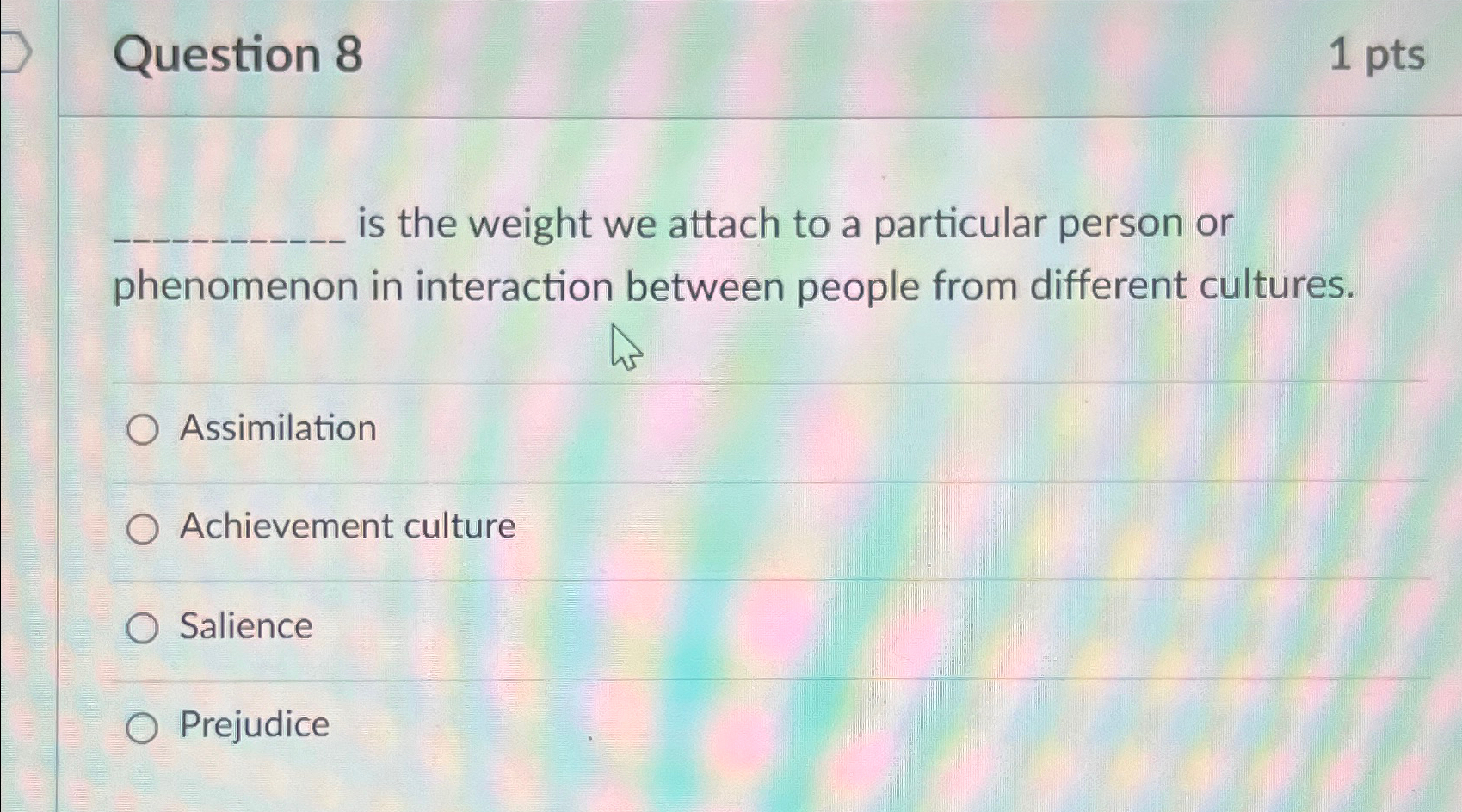 Solved Question 81 ﻿ptsis the weight we attach to a | Chegg.com