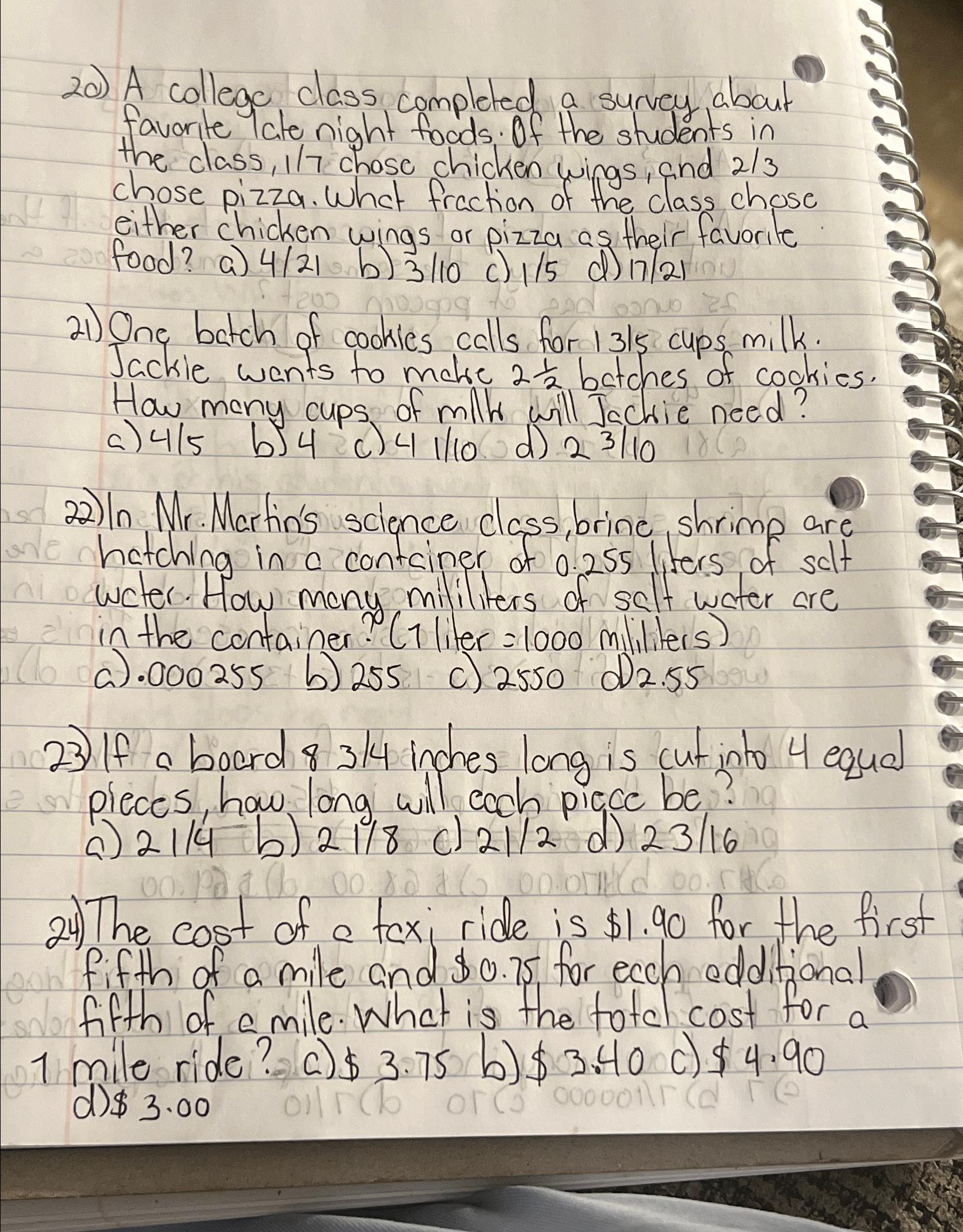 Solved answer questions 20 ﻿through 24 | Chegg.com