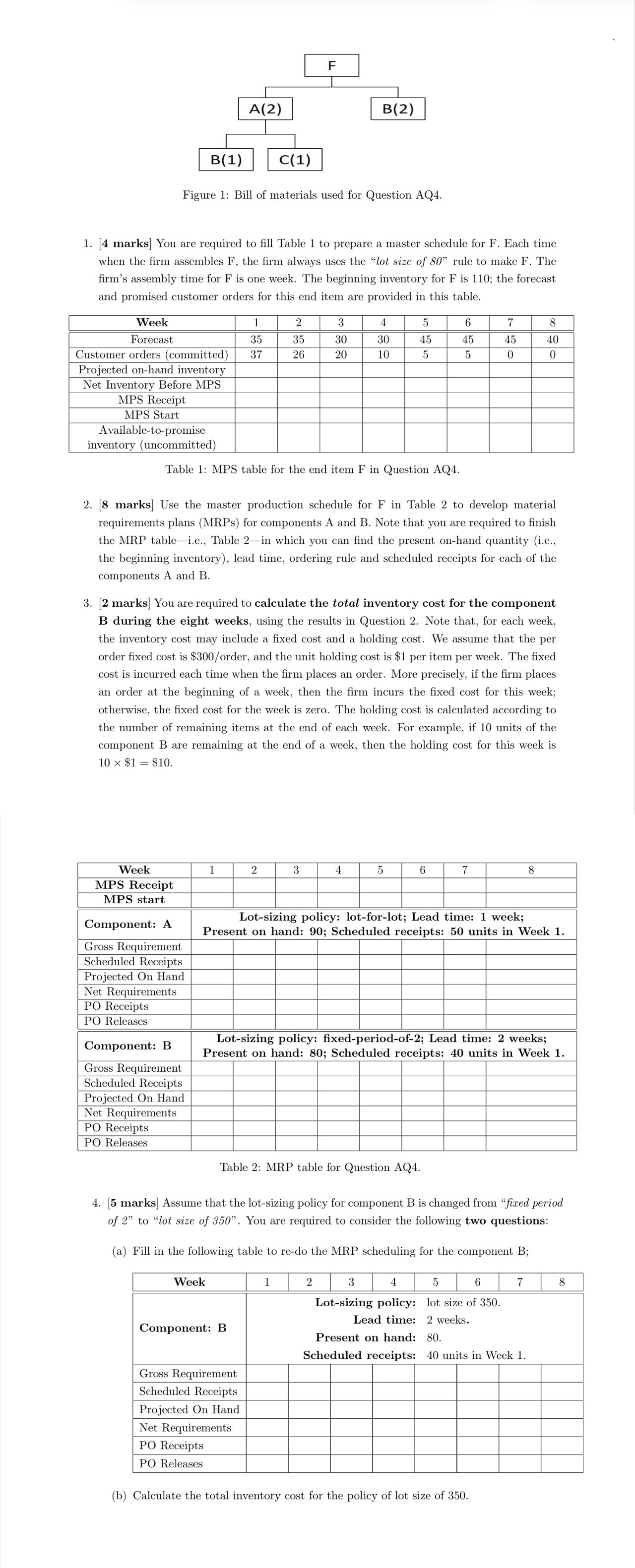 Solved [4 ﻿marks] ﻿You are required to fill Table 1 ﻿to | Chegg.com