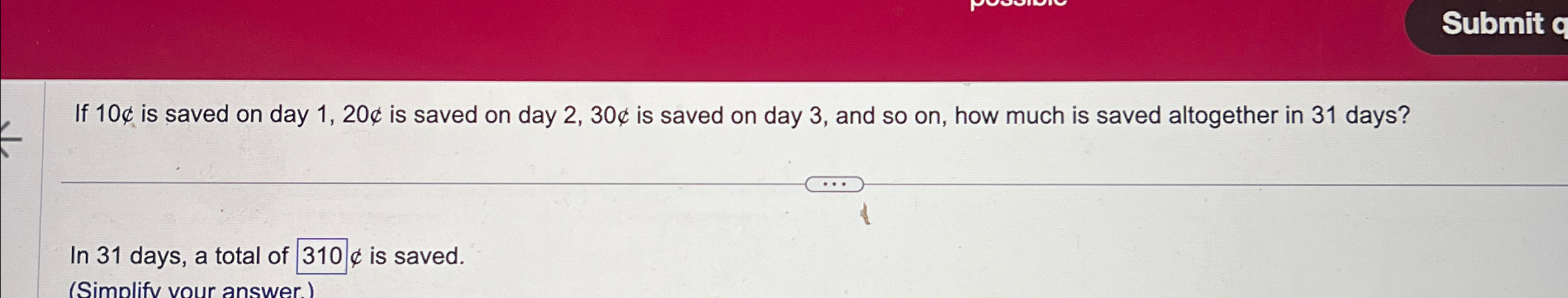 Solved If 10prop is saved on day 1,20!in ﻿is saved on day | Chegg.com