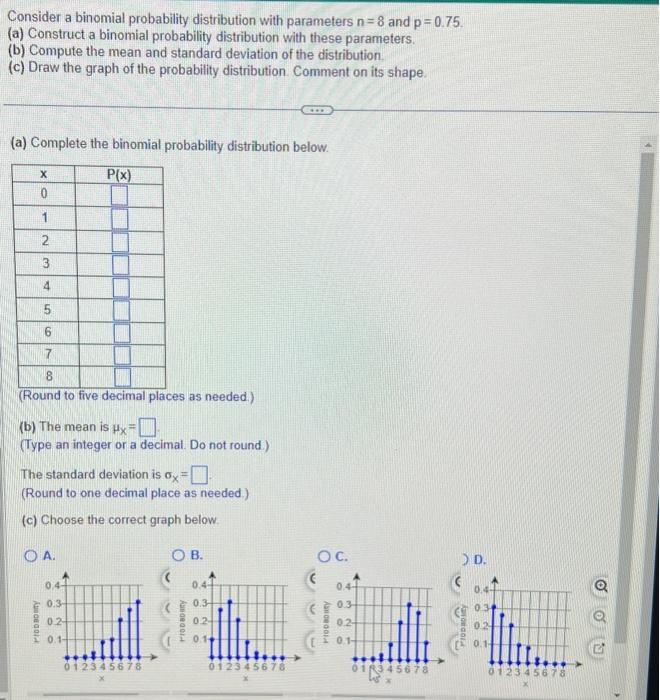 Solved Consider a binomial probability distribution with | Chegg.com