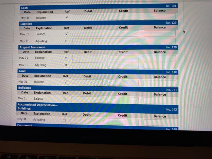 prepare a ledger using the three-column form of | Chegg.com