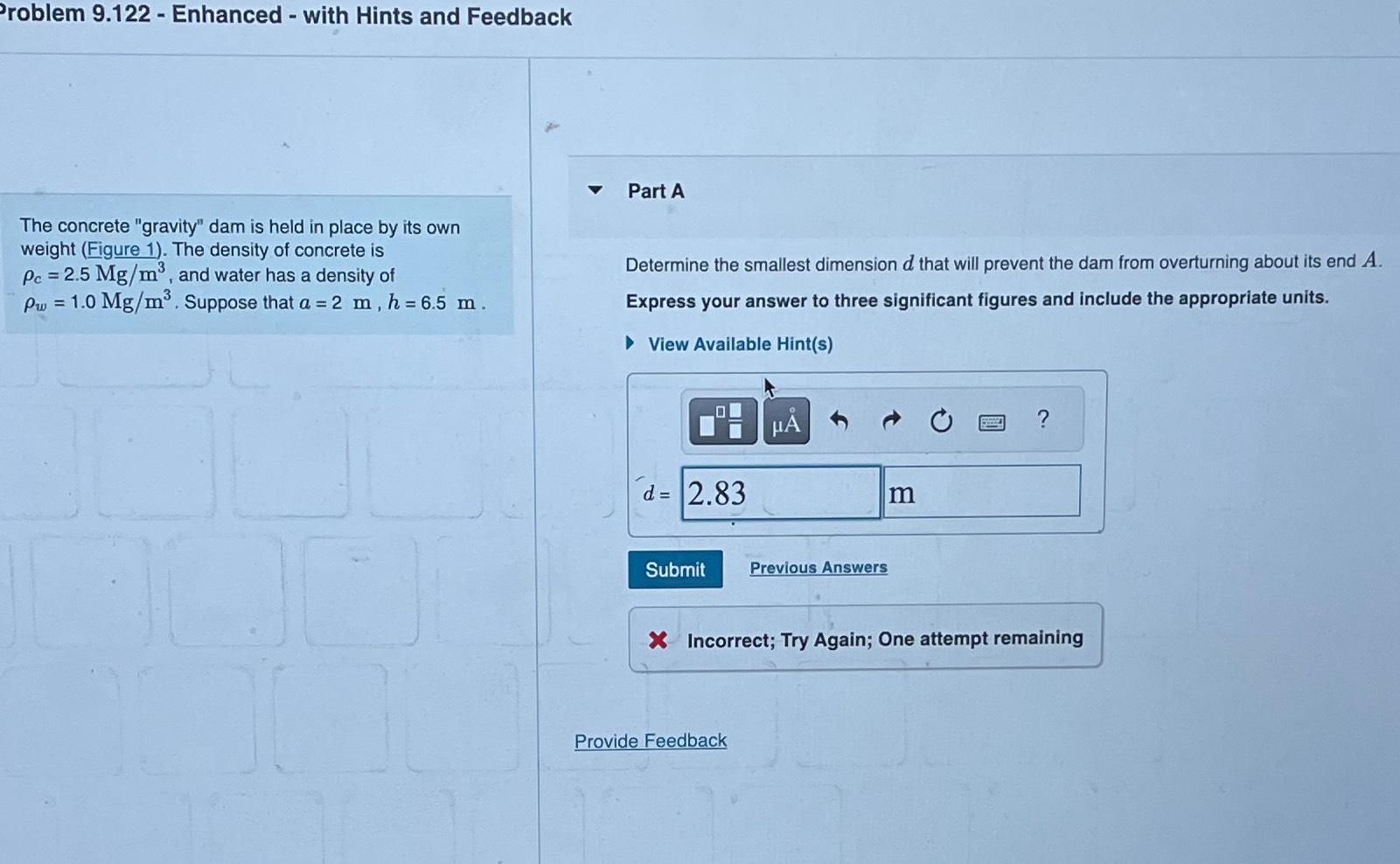 Problem 9.122 - ﻿Enhanced - ﻿with Hints and | Chegg.com