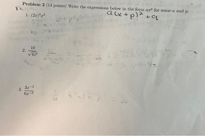 Solved Problem 2 (13 points) Write the expressions below in | Chegg.com