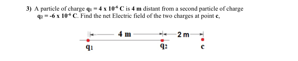 Solved A particle of charge q1=4×10-6C ﻿is 4m ﻿distant from | Chegg.com