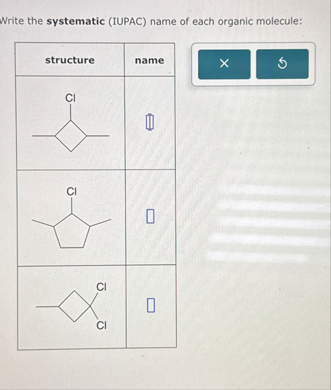 Solved Write the systematic (IUPAC) ﻿name of each organic | Chegg.com