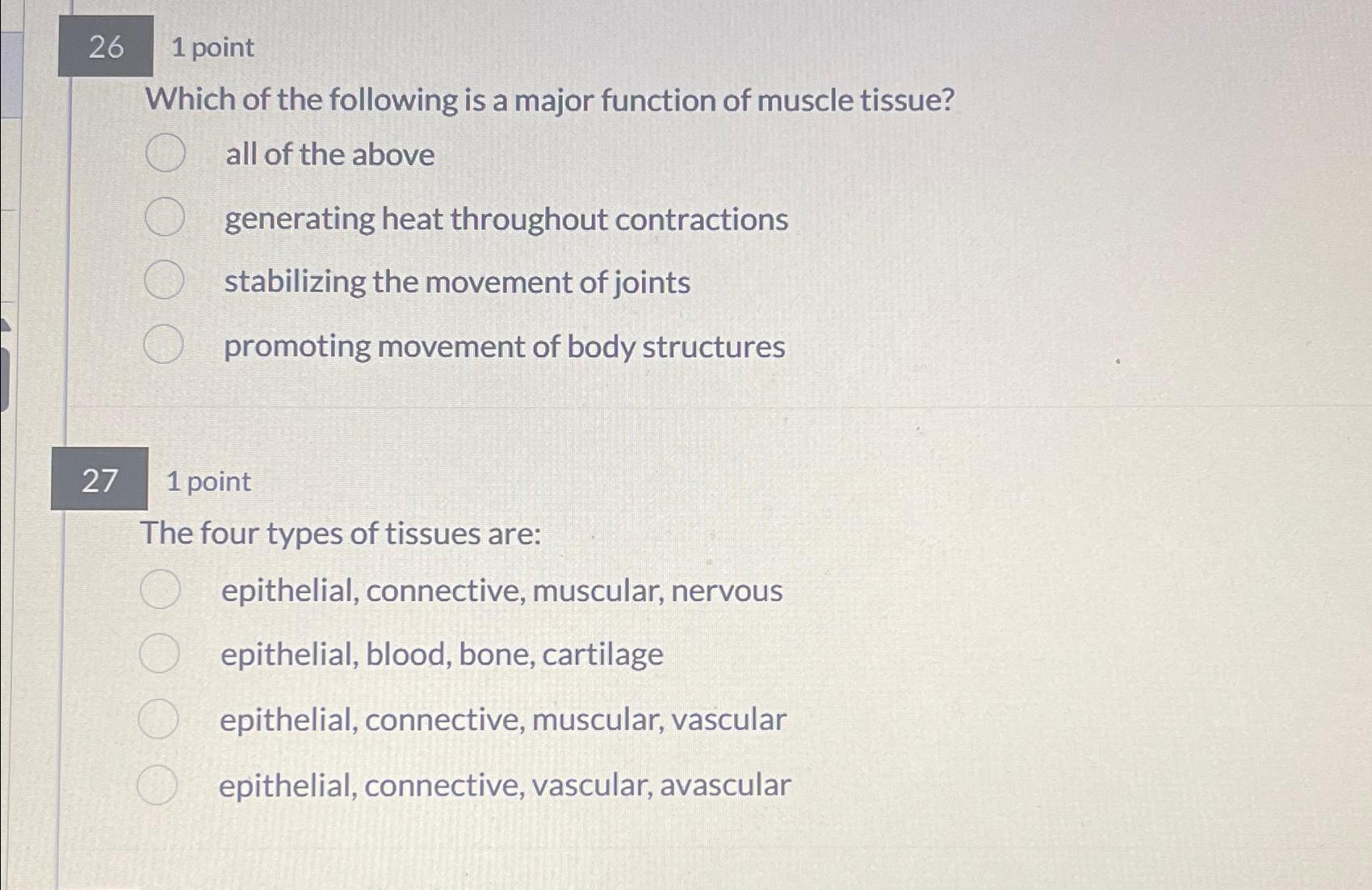 Solved 261 ﻿pointWhich of the following is a major function | Chegg.com