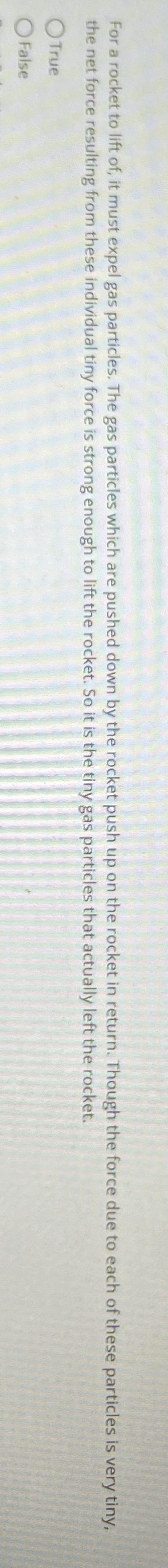 Solved For a rocket to lift of, ﻿it must expel gas | Chegg.com