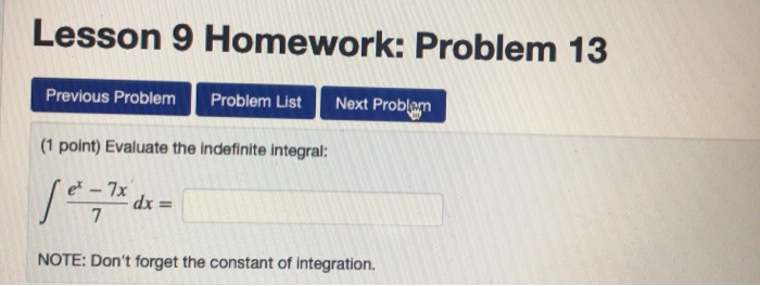 Solved Lesson 9 Homework: Problem 8 Previous Problem Problem | Chegg.com