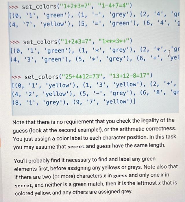 Solved SREEN = "green" JELLO = "yellow" SREYY = "grey" | Chegg.com