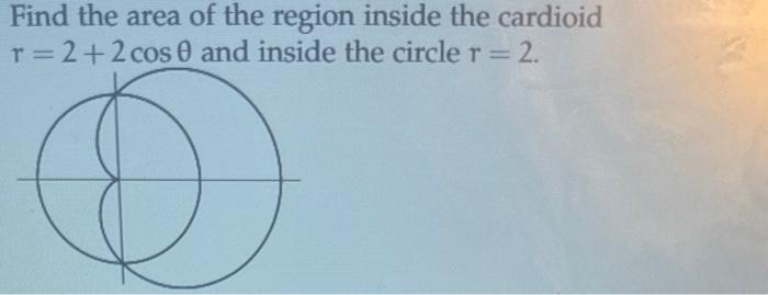 Solved Find the area of the region inside the cardioid | Chegg.com