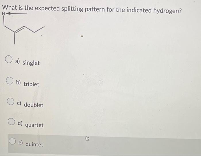 Solved What is the expected splitting pattern for the | Chegg.com