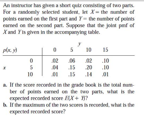 Solved An instructor has given a short quiz consisting of | Chegg.com