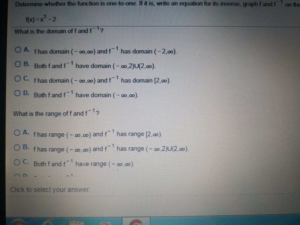 Solved Determine whether the function is one to-one. If it | Chegg.com