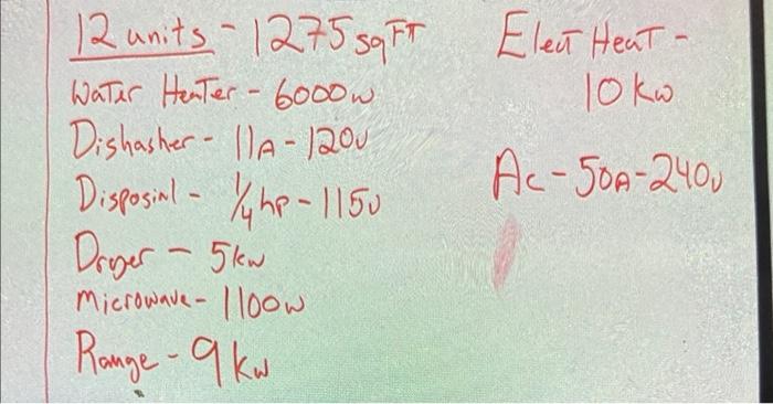 Solved Standard Method Load calculation for Moltifamily | Chegg.com