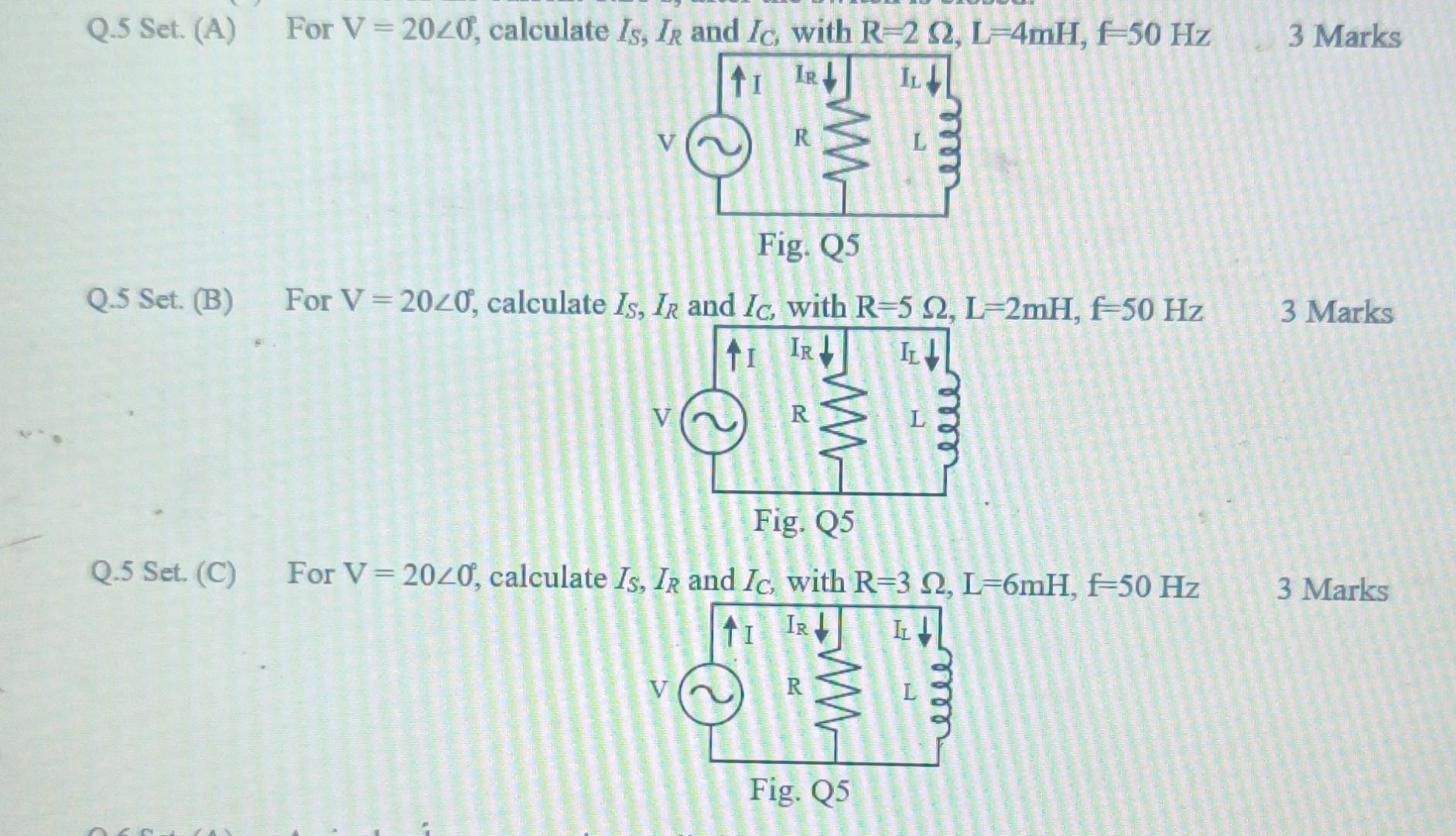 Solved Q.5 Set. (A) Q.5 Set. (B) Q.5 Set. (C) For V=2020, | Chegg.com