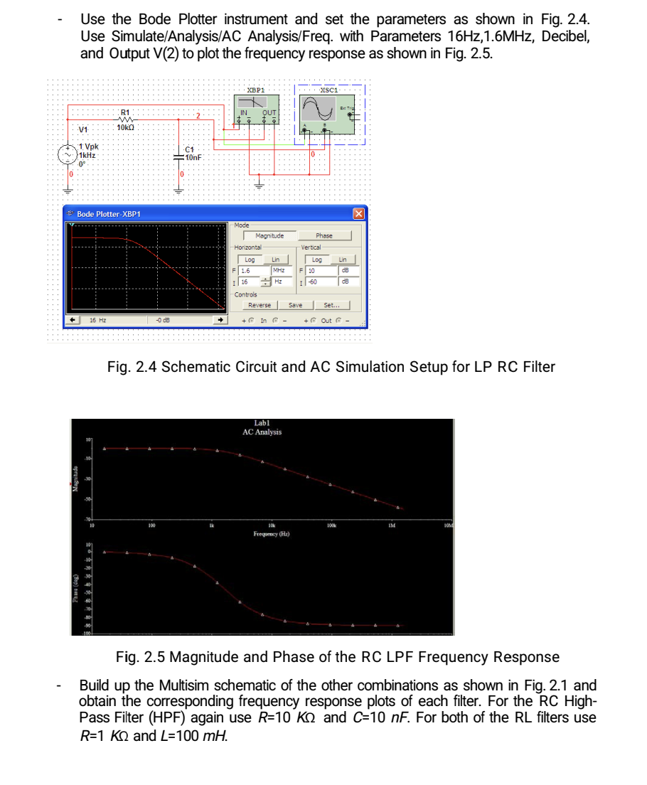 Solved Use the Bode Plotter instrument and set the | Chegg.com