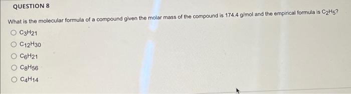 Solved QUESTIONS What is the molecular formula of a compound | Chegg.com