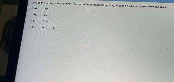Under the government survey method of legal | Chegg.com