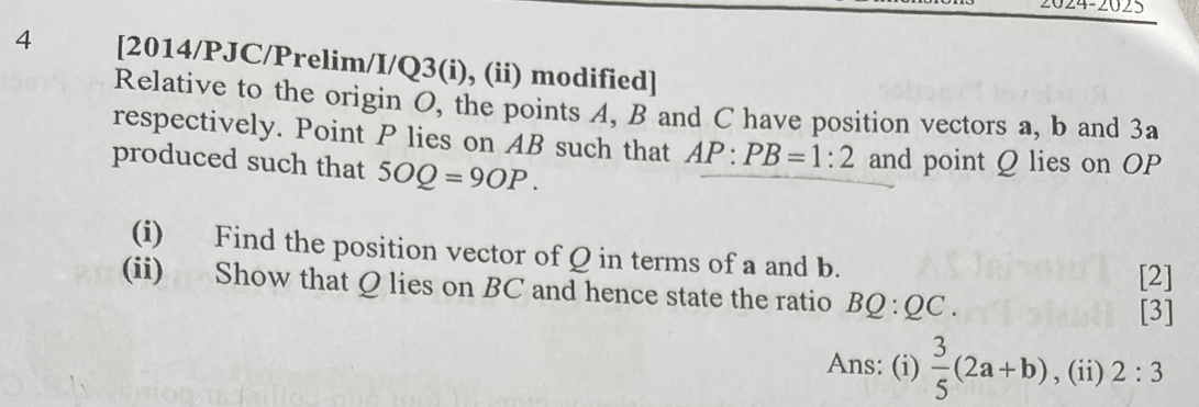 Solved 4 [2014/PJC/Prelim/I/Q3(i), (ii) ﻿modified]Relative | Chegg.com