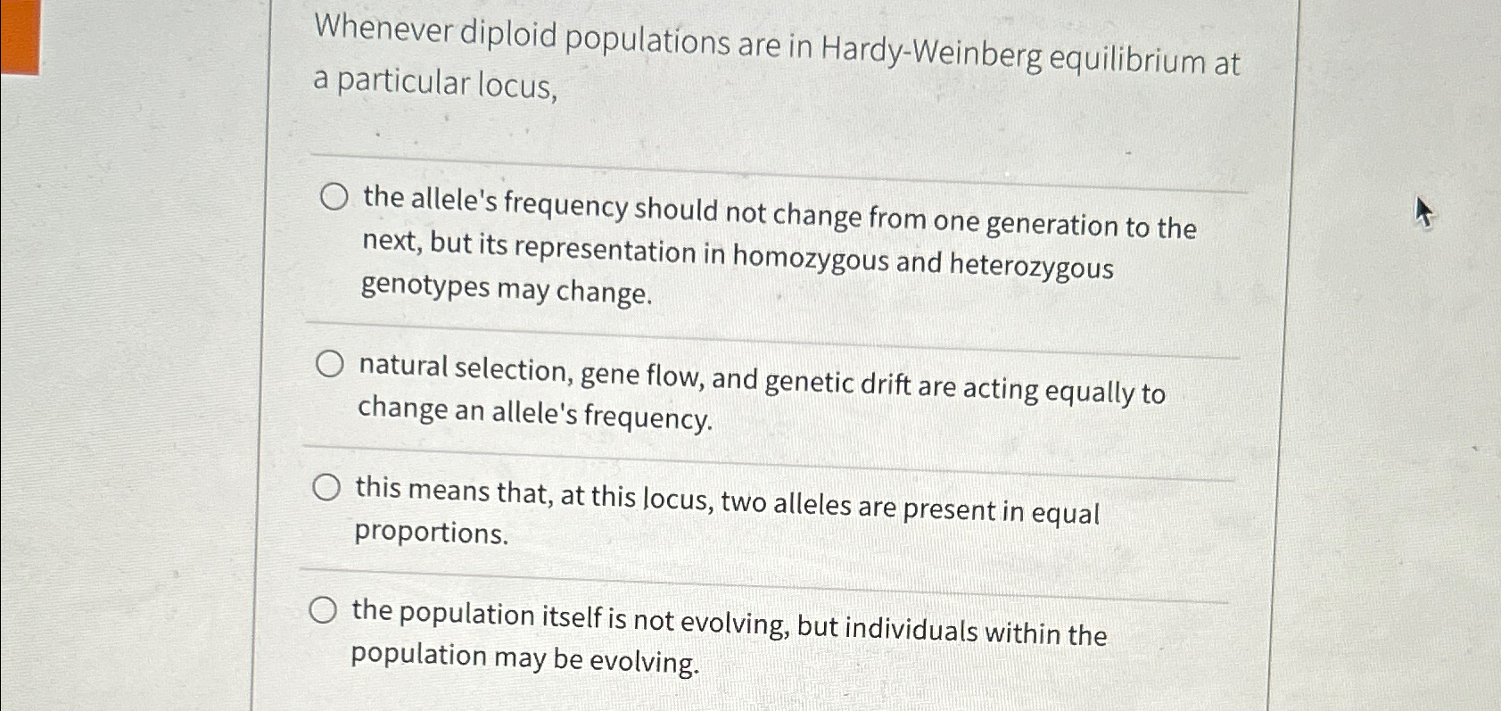 Solved Whenever diploid populations are in Hardy-Weinberg | Chegg.com