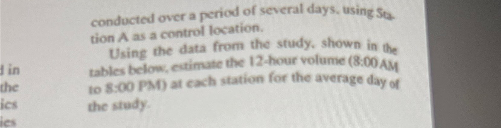 Solved conducted over a period of several days, using Sta. | Chegg.com
