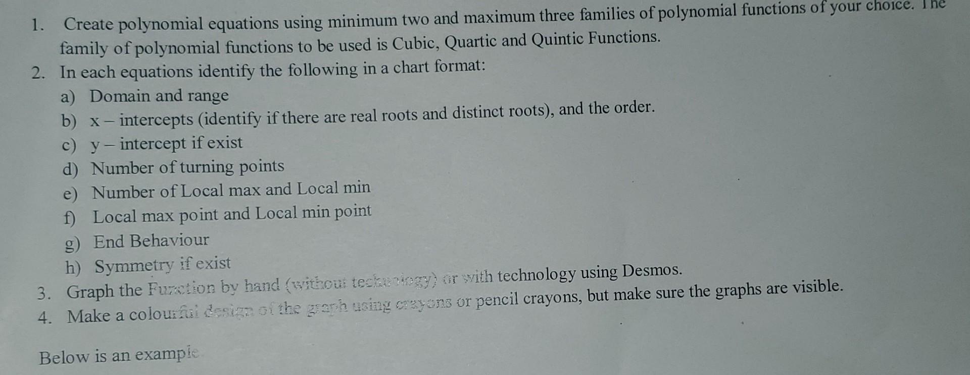 Solved 1. Create polynomial equations using minimum two and | Chegg.com