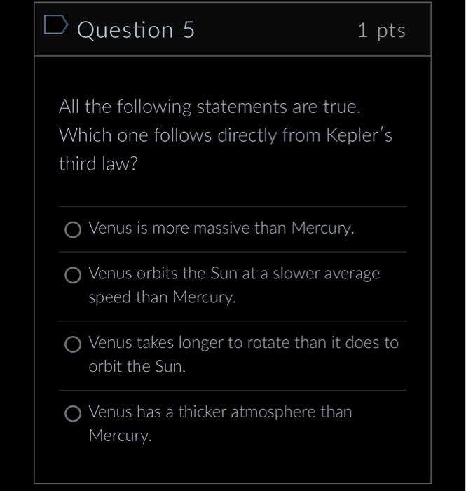 Solved Question 6 1pts Suppose a comet orbits the Sun on a | Chegg.com Solved Question 6 1pts Suppose a comet orbits the Sun on a | Chegg.com